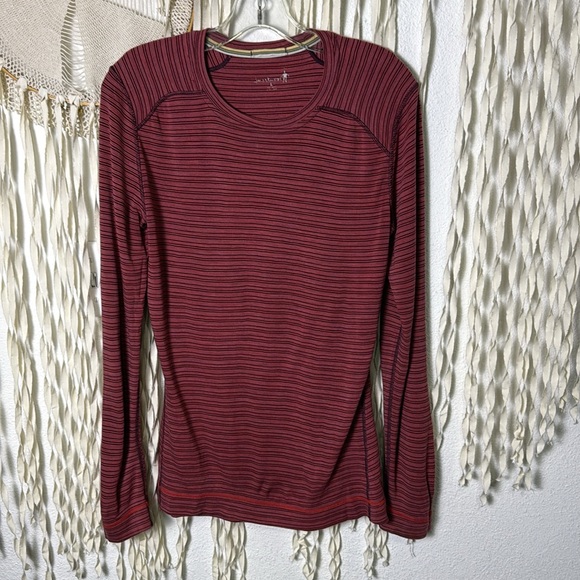Smartwool | Tops | Smartwool Long Sleeve Stripe Merino Wool Base Layer ...